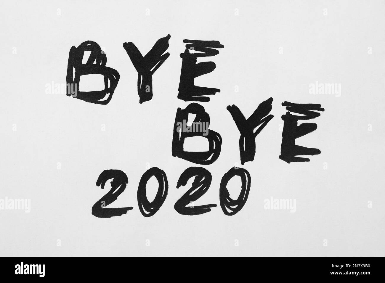 Bye message Banque d'images noir et blanc - Alamy