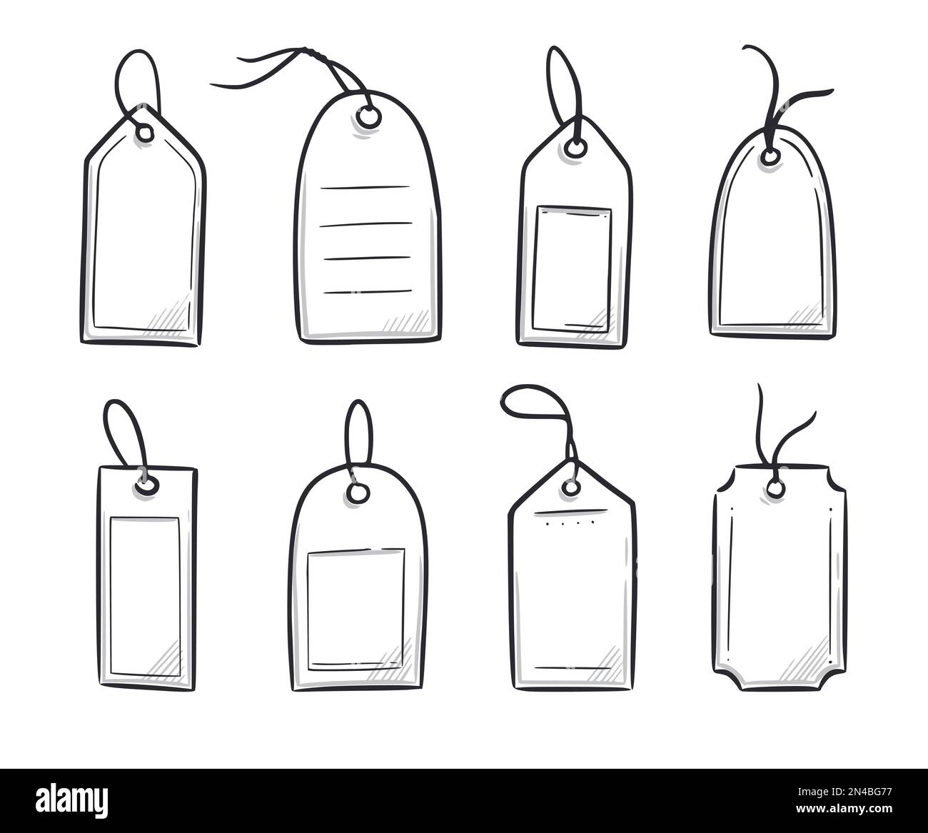 Étiquette de prix, ensemble d'éléments pour étiquette-cadeau. Ruban d ...