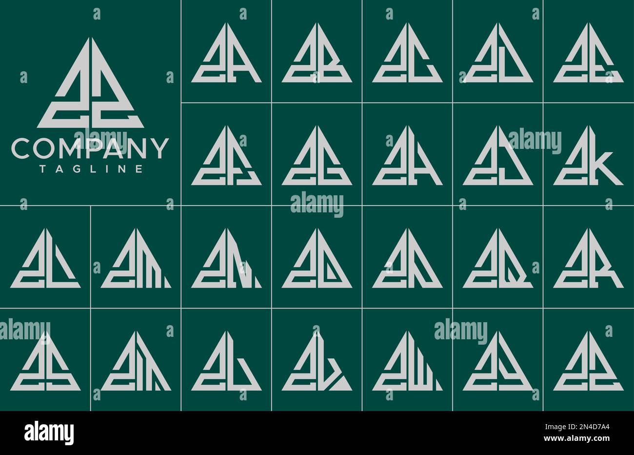 Ensemble de modèles de conception moderne avec logo Z et lettre ...