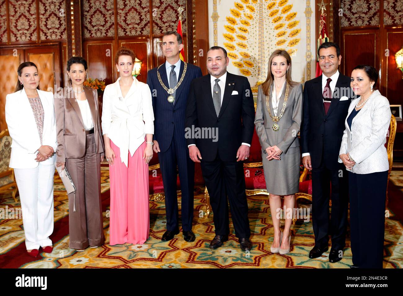 From left to right : Princess Lalla Hasna, Princess Lalla Meryem ...