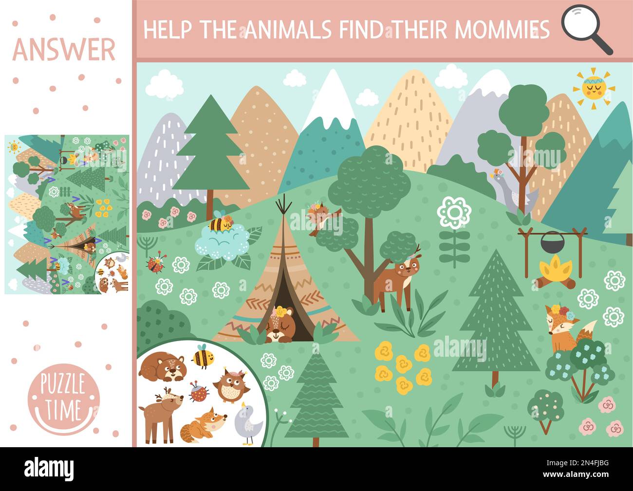 Hibou caché Banque d'images vectorielles - Alamy