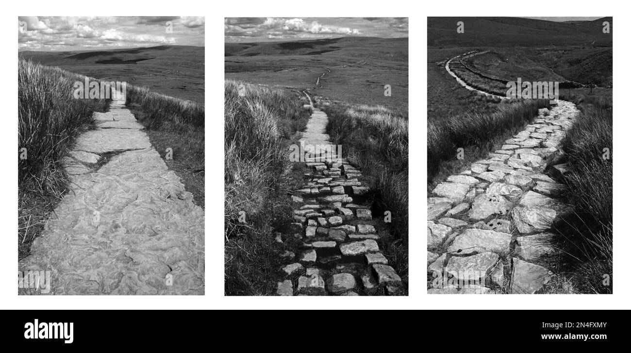 Triptyque de surfaces de chemin en route vers whernside Banque d'images ...
