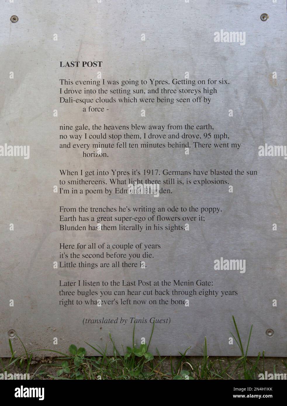 A poem about World War I titled "The Last Post" by Belgian poet Herman ...