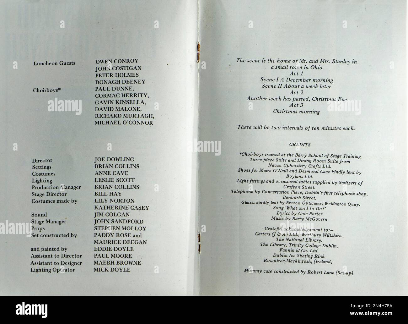 Partie 2 de la liste de distribution pour la production 1980 de The Man ...
