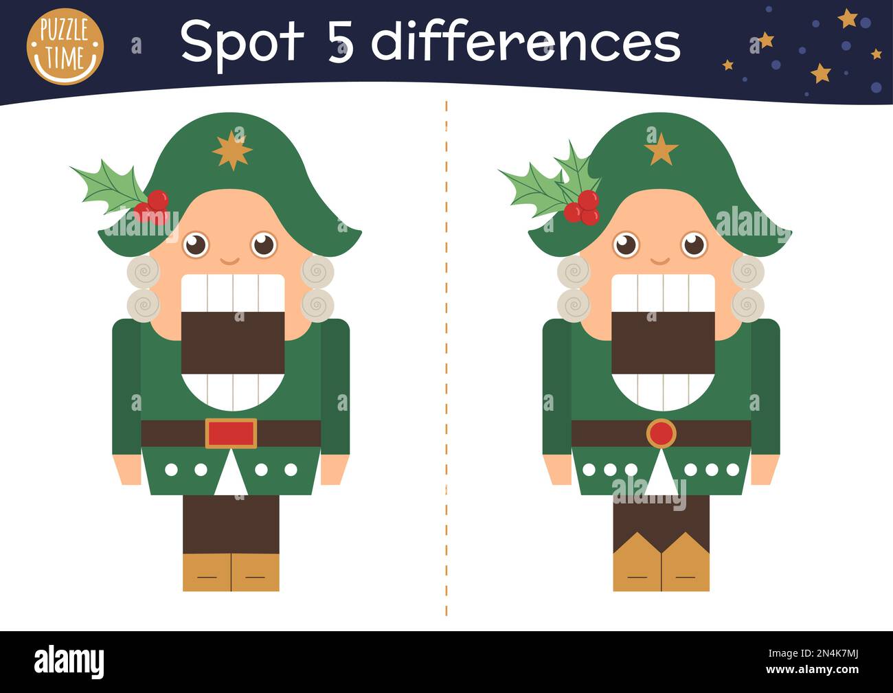 Noël trouver des différences jeu pour les enfants. Activité éducative d ...