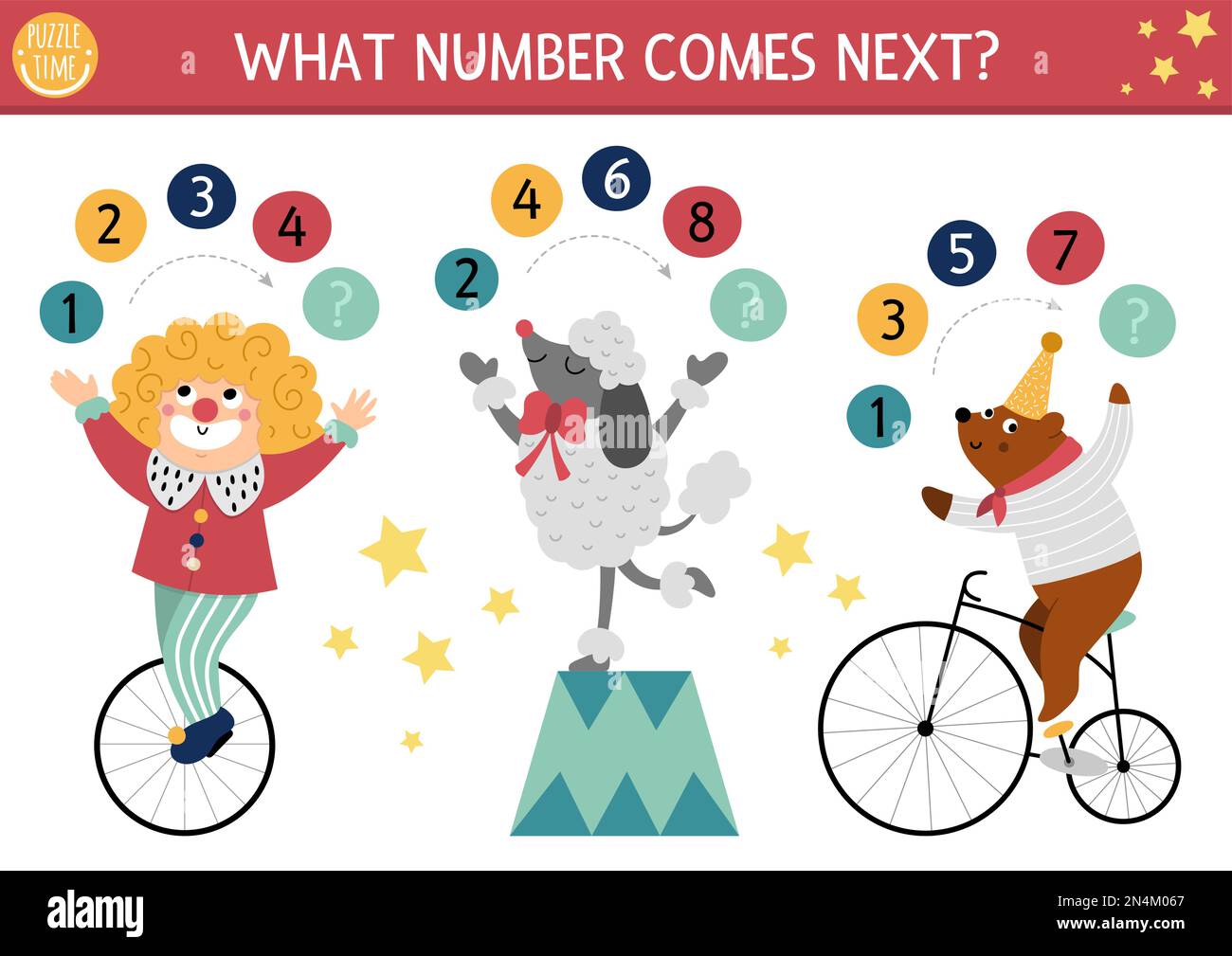 Le numéro suivant. Continuez le jeu de la rangée avec des chiffres et ...