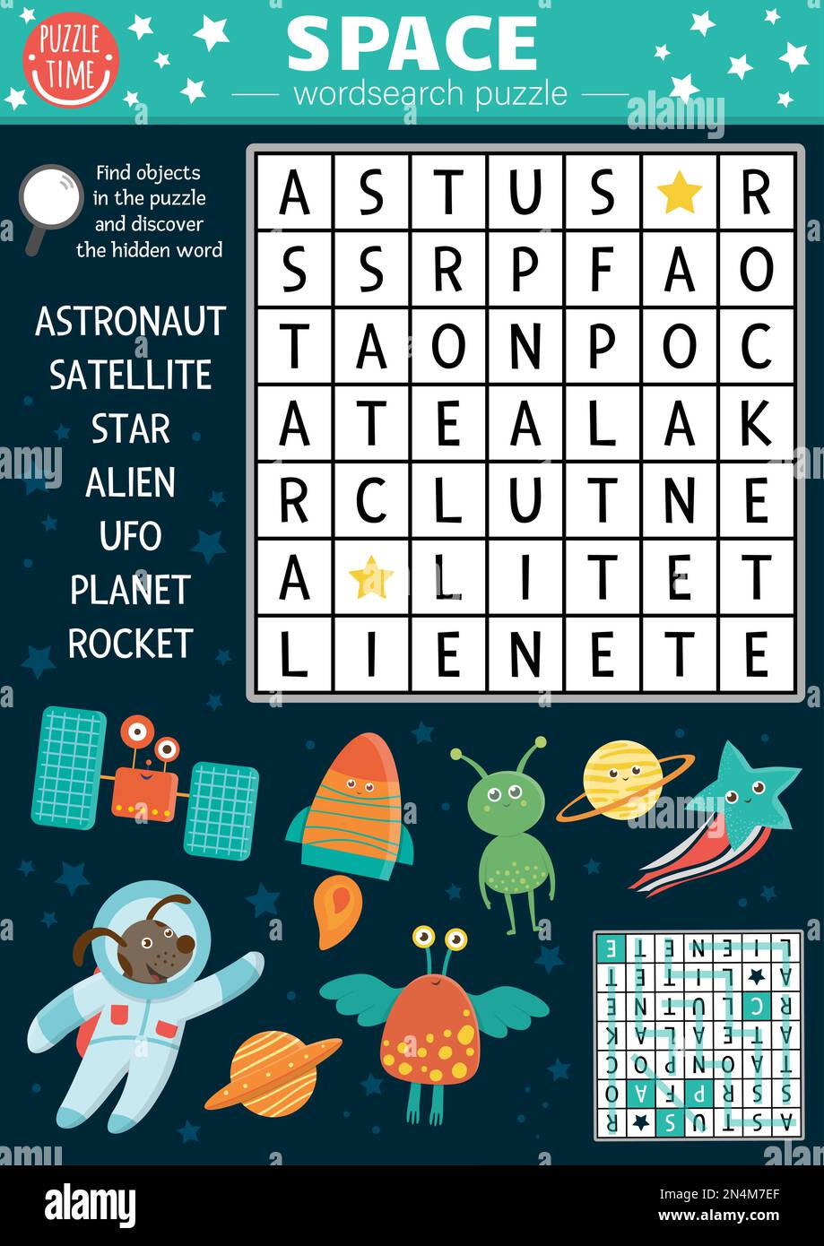 Espace vectoriel puzzle wordsearch pour les enfants. Mots croisés d ...