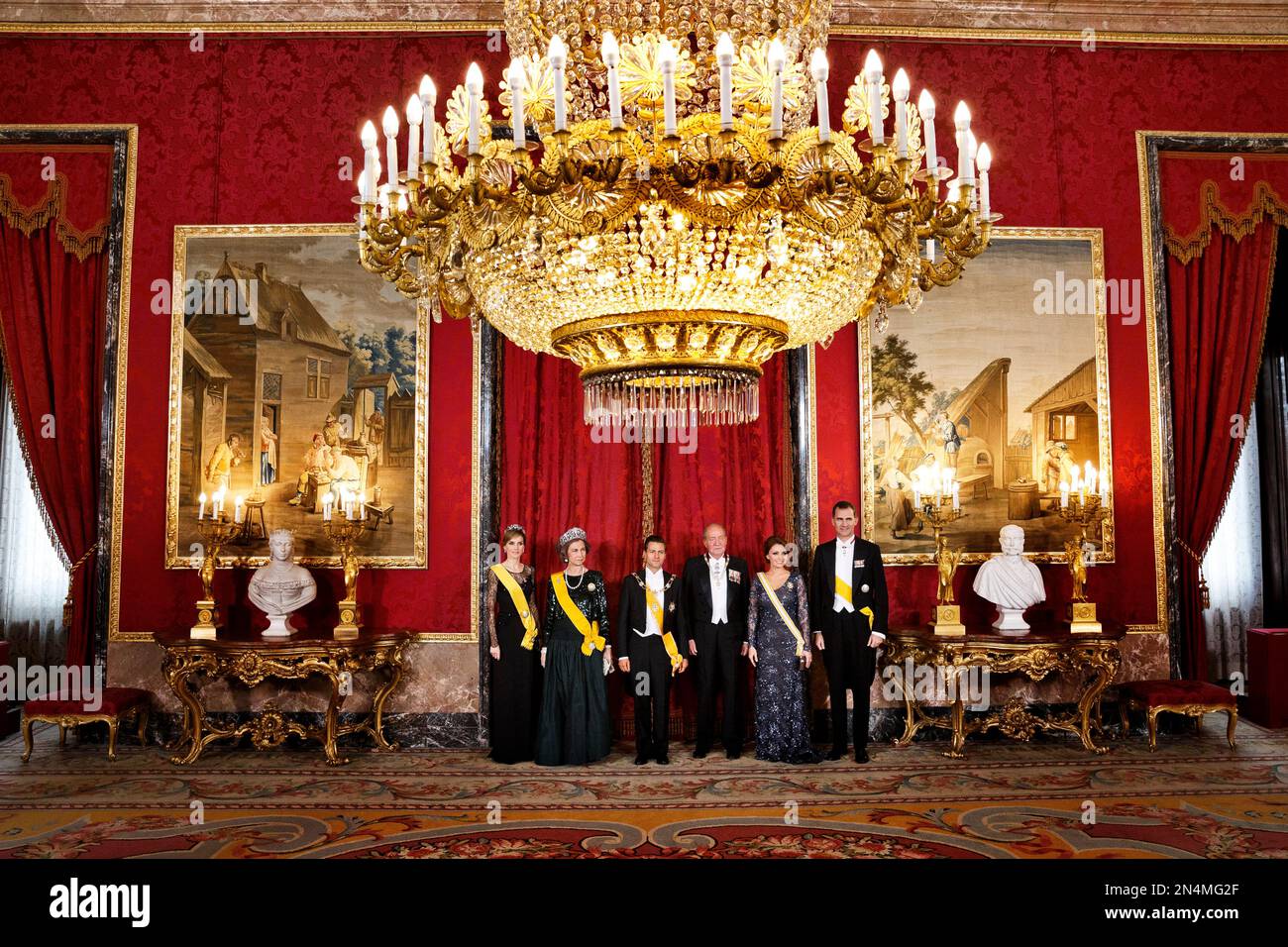 From left, Spanish Princess Letizia, Spanish Queen Sofia, Mexico's ...