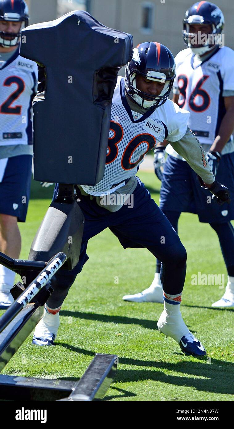FILe - In this May 28, 2014 file photo, Denver Broncos' Julius Thomas ...