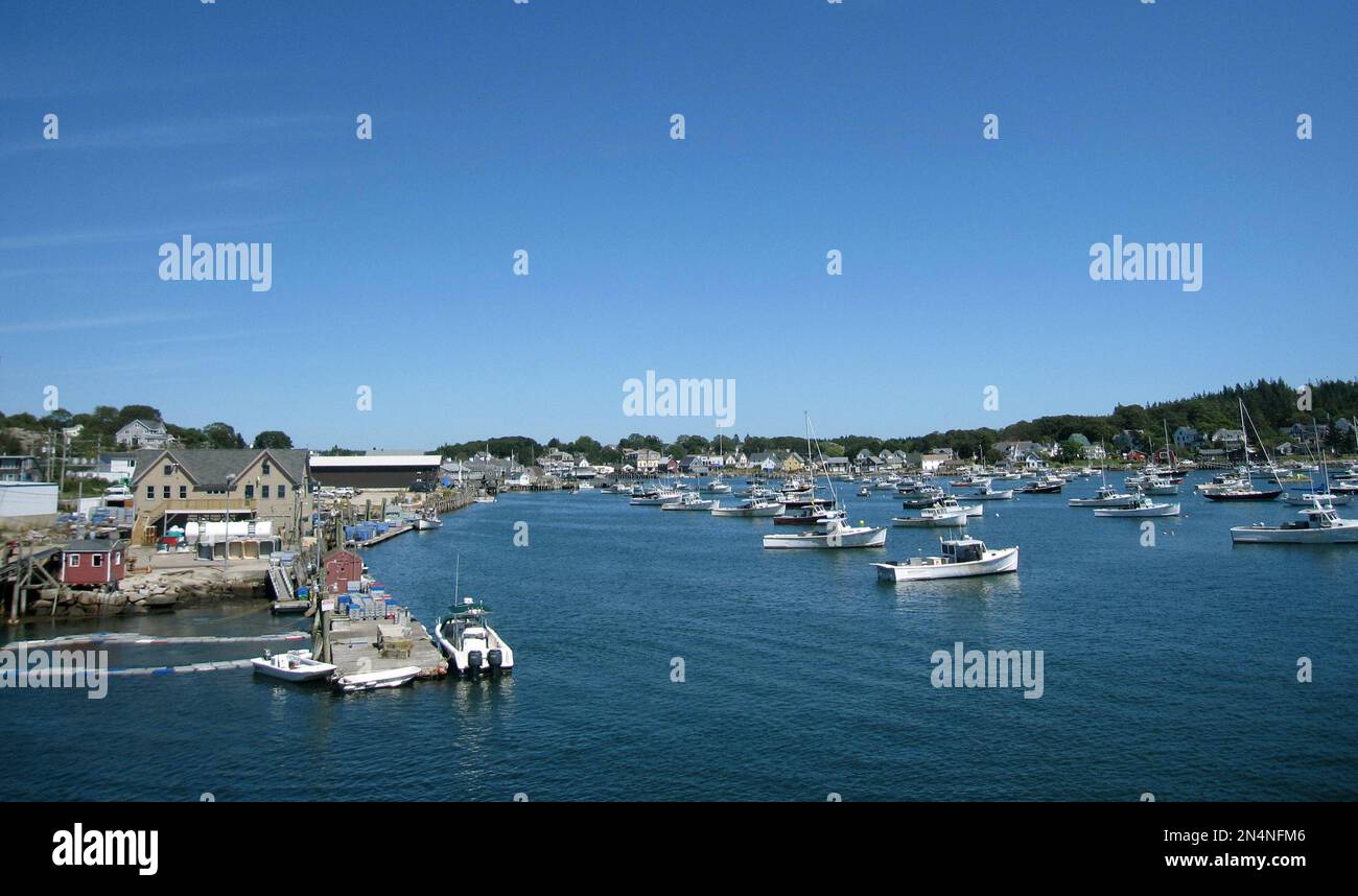 This August 2013 photo shows a view of boats in the harbor at ...