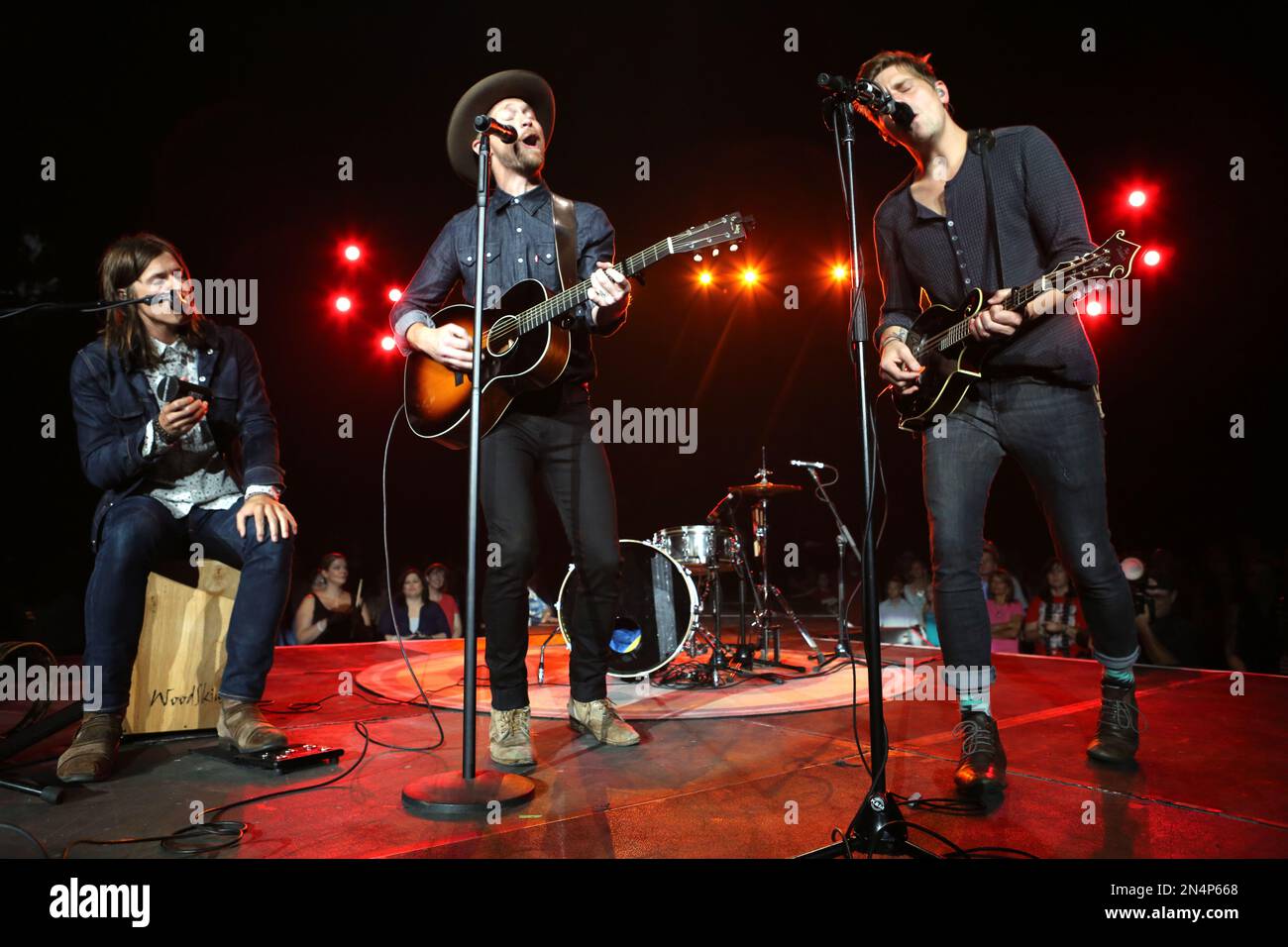 Bear Rinehart, Bo Rinehart and Seth Bolt with NEEDTOBREATHE performing ...