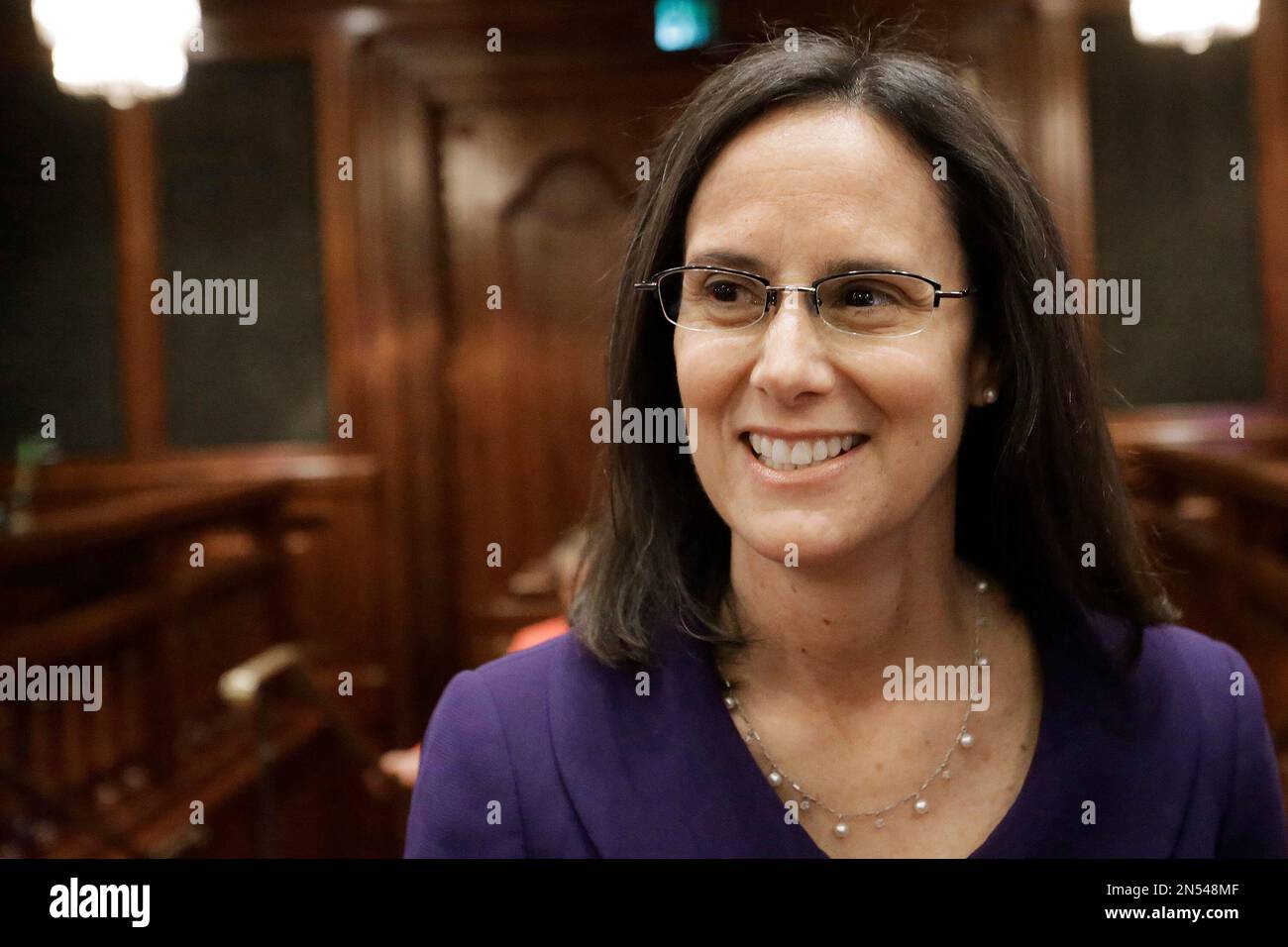 Illinois Attorney General Lisa Madigan looks on before Illinois Gov ...