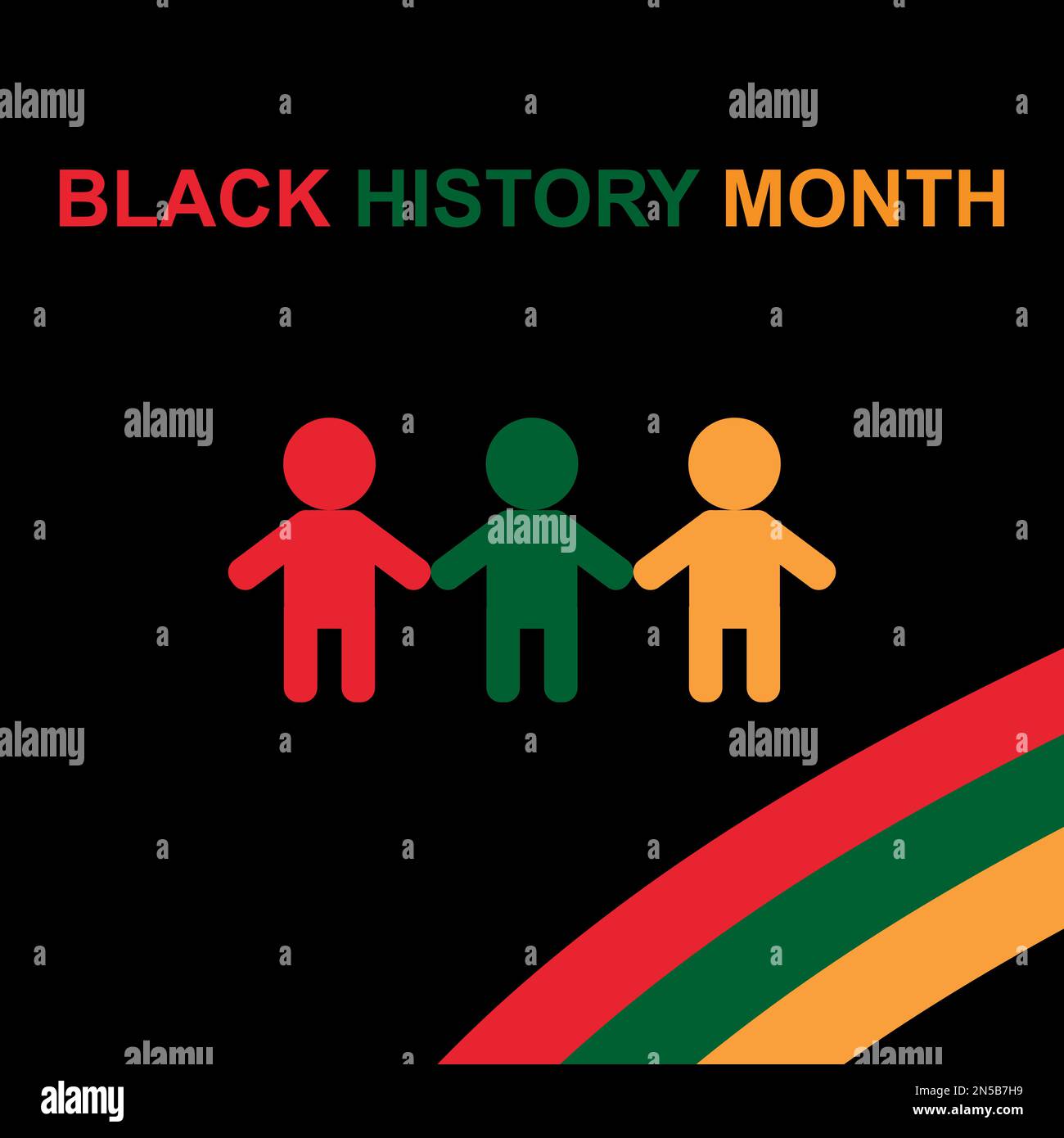 Mois de l'histoire des Noirs. Histoire afro-américaine. Drapeau vert ...