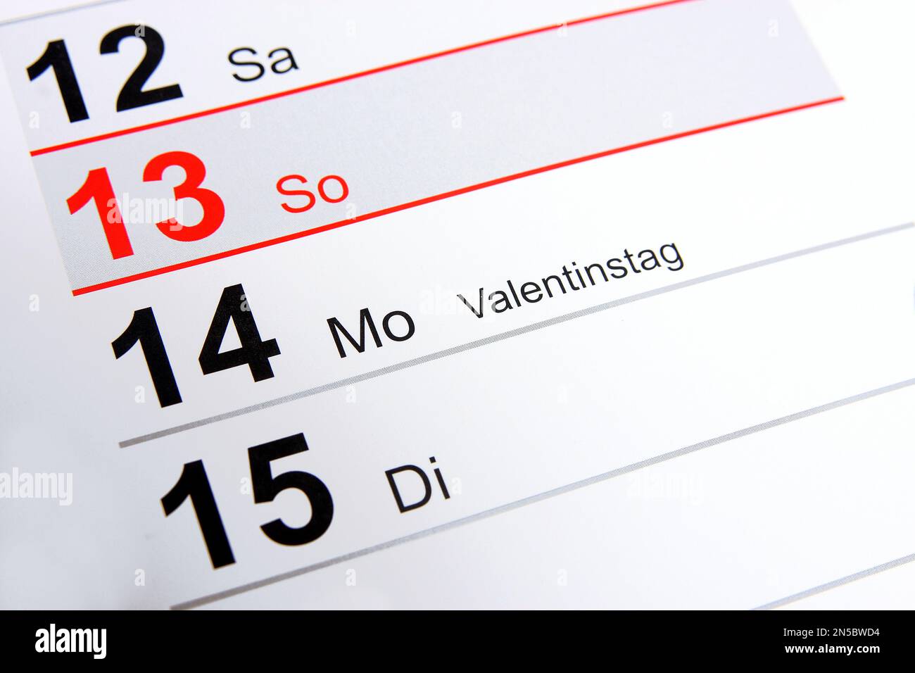 Calendrier du mois de février 2022 Banque de photographies et d’images ...