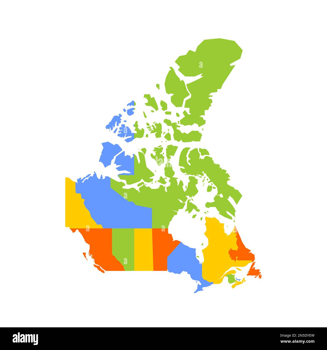 Canada carte politique des divisions administratives - provinces et ...