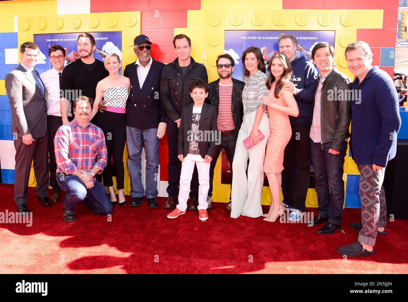 From left to right, director Christopher Miller, director Phil Lord ...