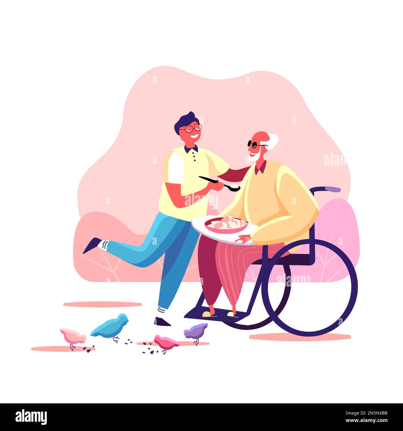 Aimer le petit-enfant à nourrir ses vieux mobilité grand-père dans le ...