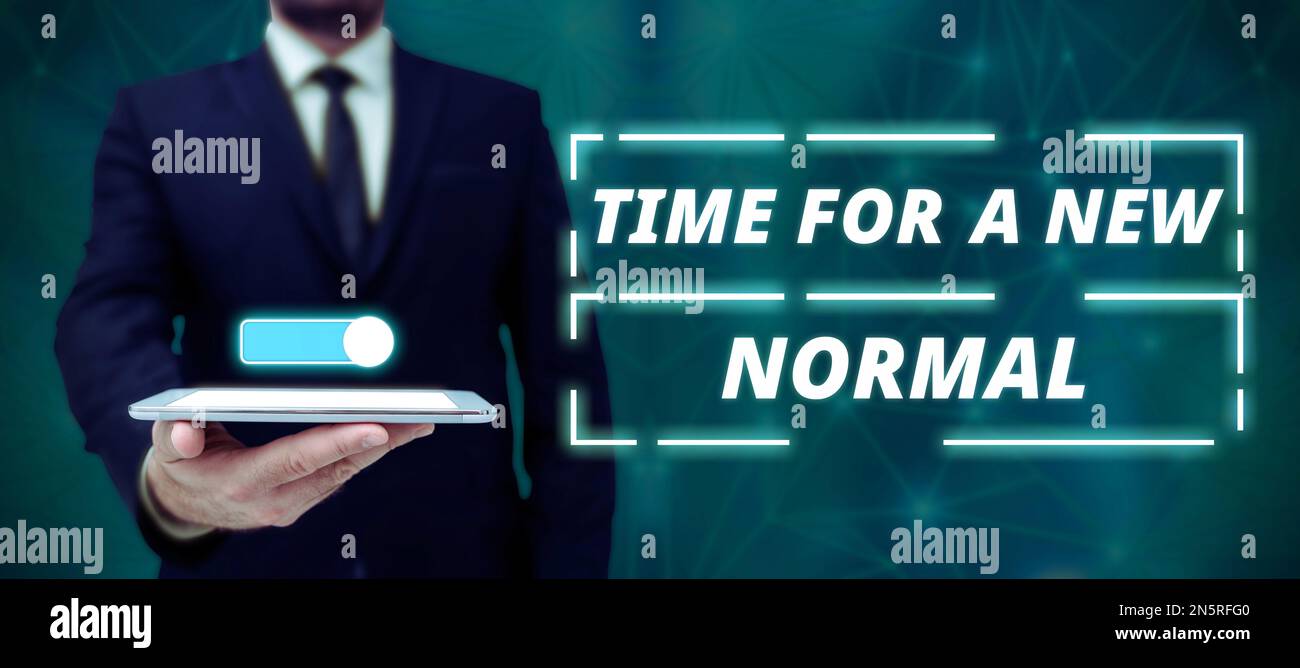 Affiche l'heure d'Une nouvelle normale. Le concept d'entreprise fait un ...