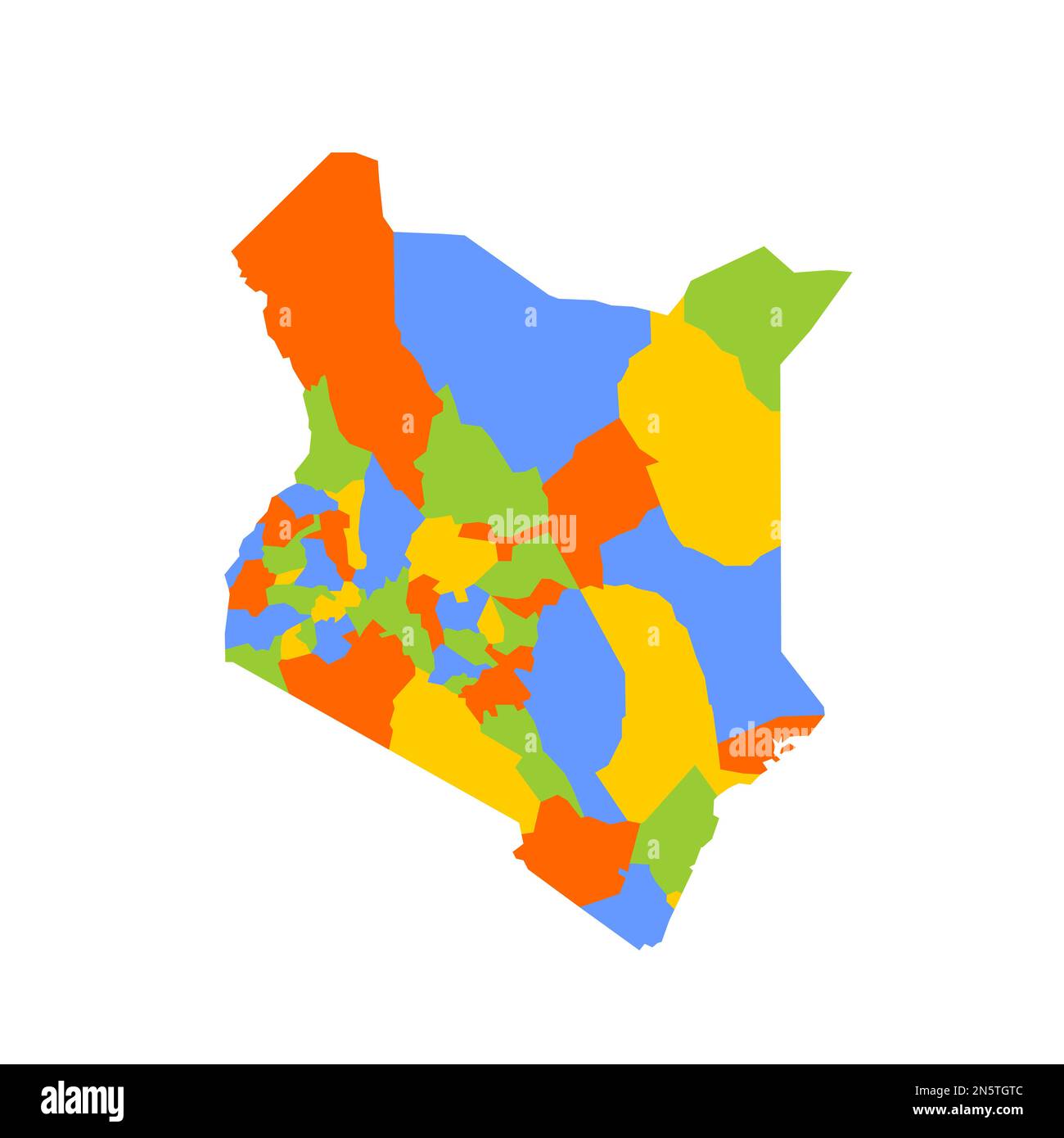 Kenya carte politique des divisions administratives - comtés. Carte ...
