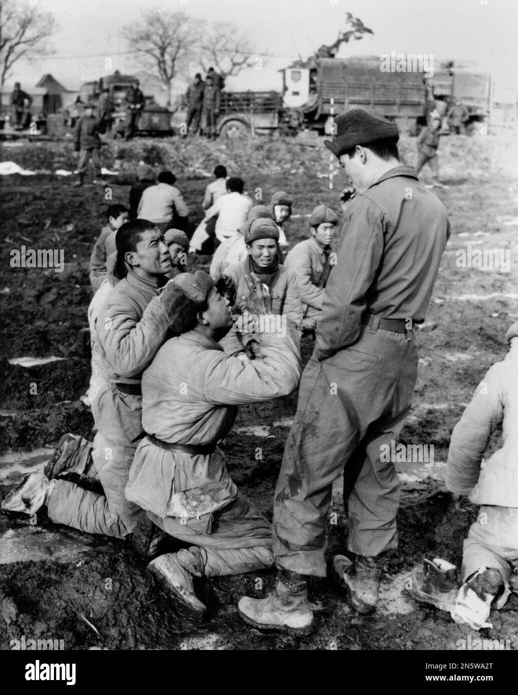 Young Chinese Communist soldiers, captured on western Korean front, Jan ...