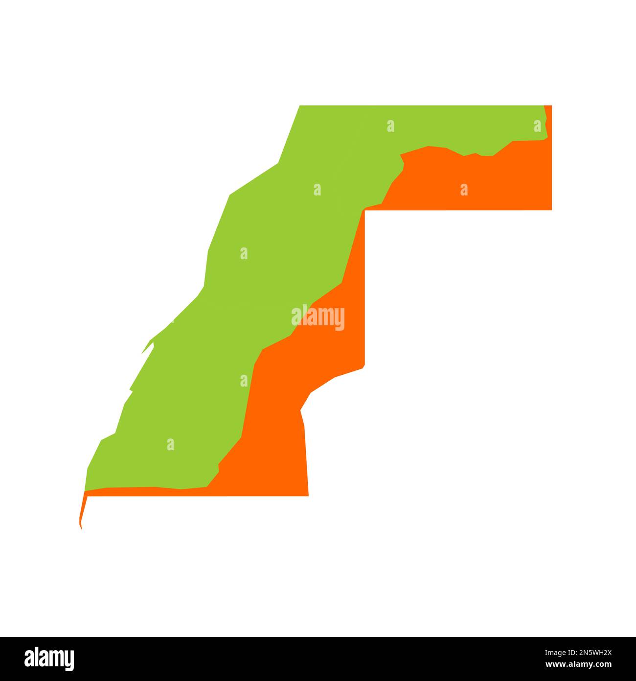 Carte occidentale des terres divisée entre le Maroc et la République ...