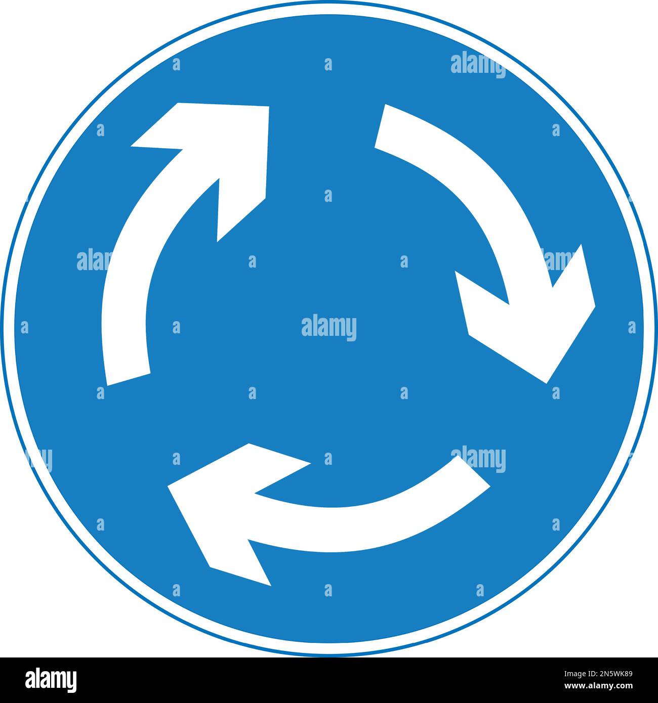 Panneau de signalisation obligatoire du rond point Banque d'images ...