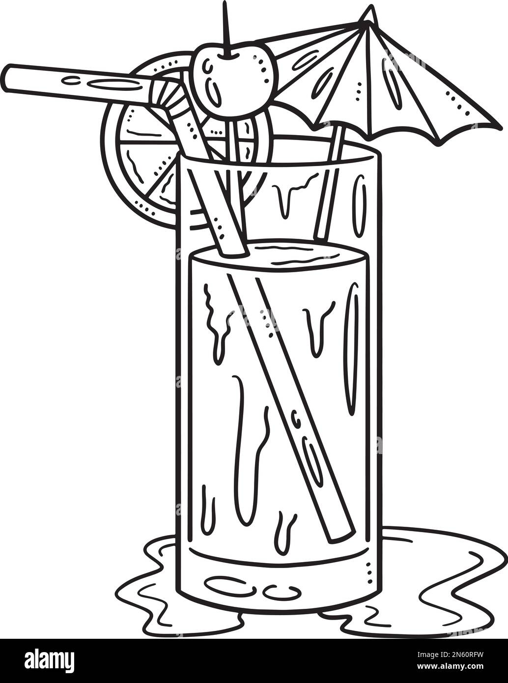 Coloriage de cocktails Banque d'images vectorielles - Alamy