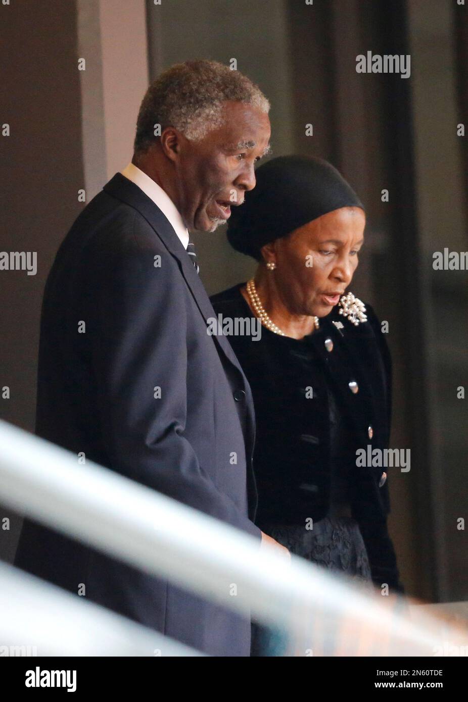 Former South African president Thabo Mbeki and his wife Zanele arrive ...