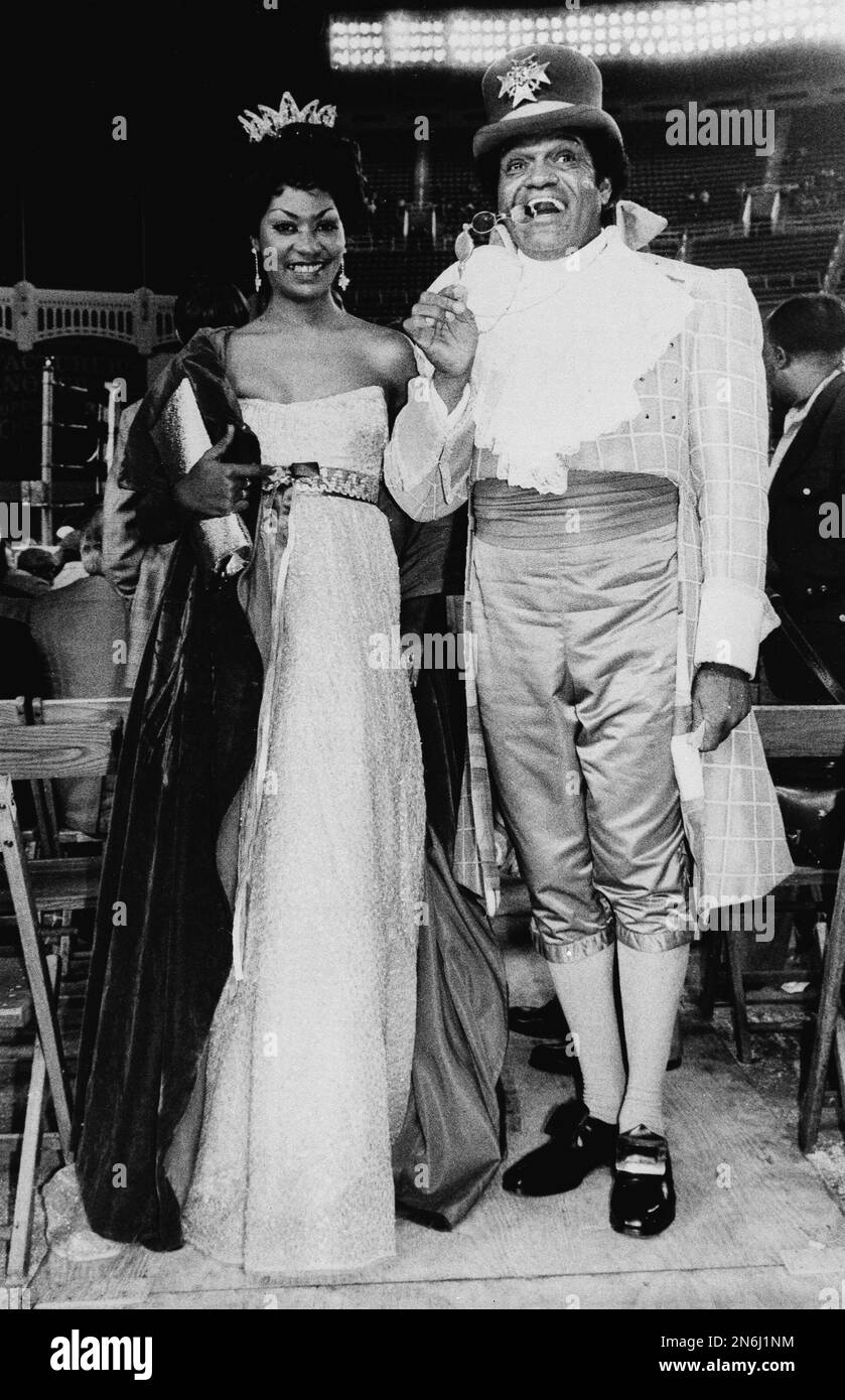 Comedian Slappy White and Miss Black America, Fran Aryens are dressed ...
