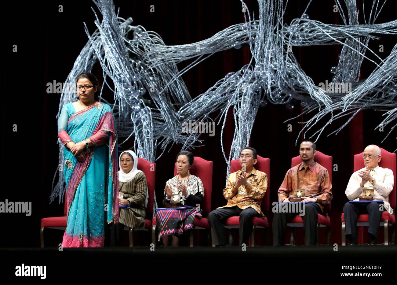 Sunita Damuwar, left, representing her organization Shakti Samuha ...