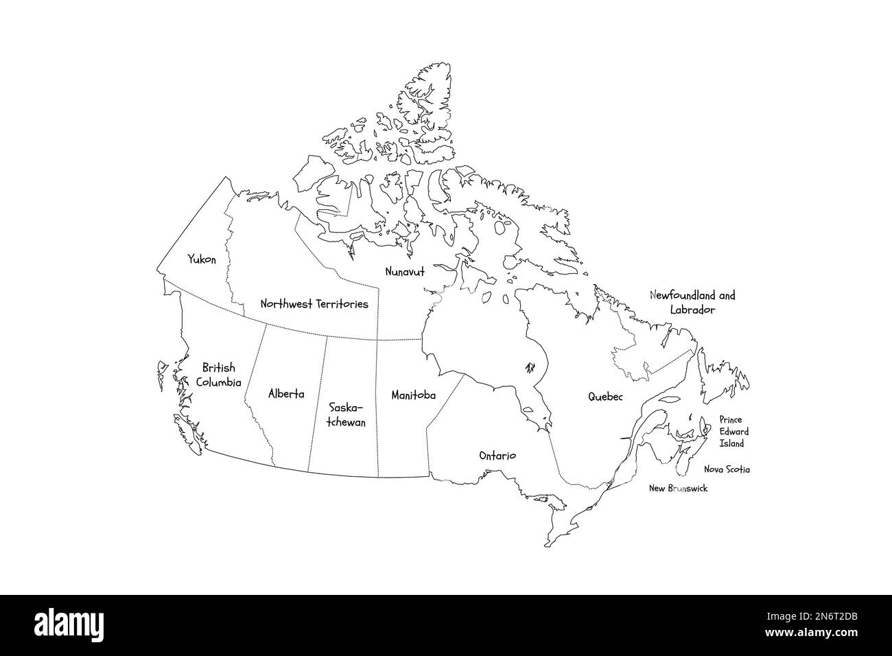 Canada carte politique des divisions administratives - provinces et ...