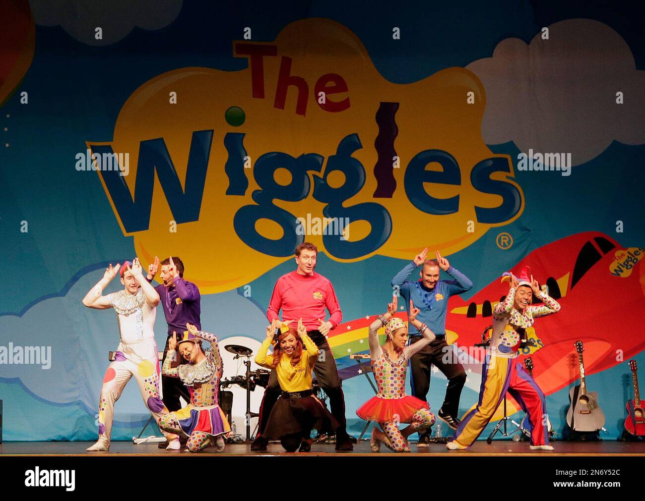 In this Sunday, July 21, 2013 photo, The Wiggles perform on stage in ...