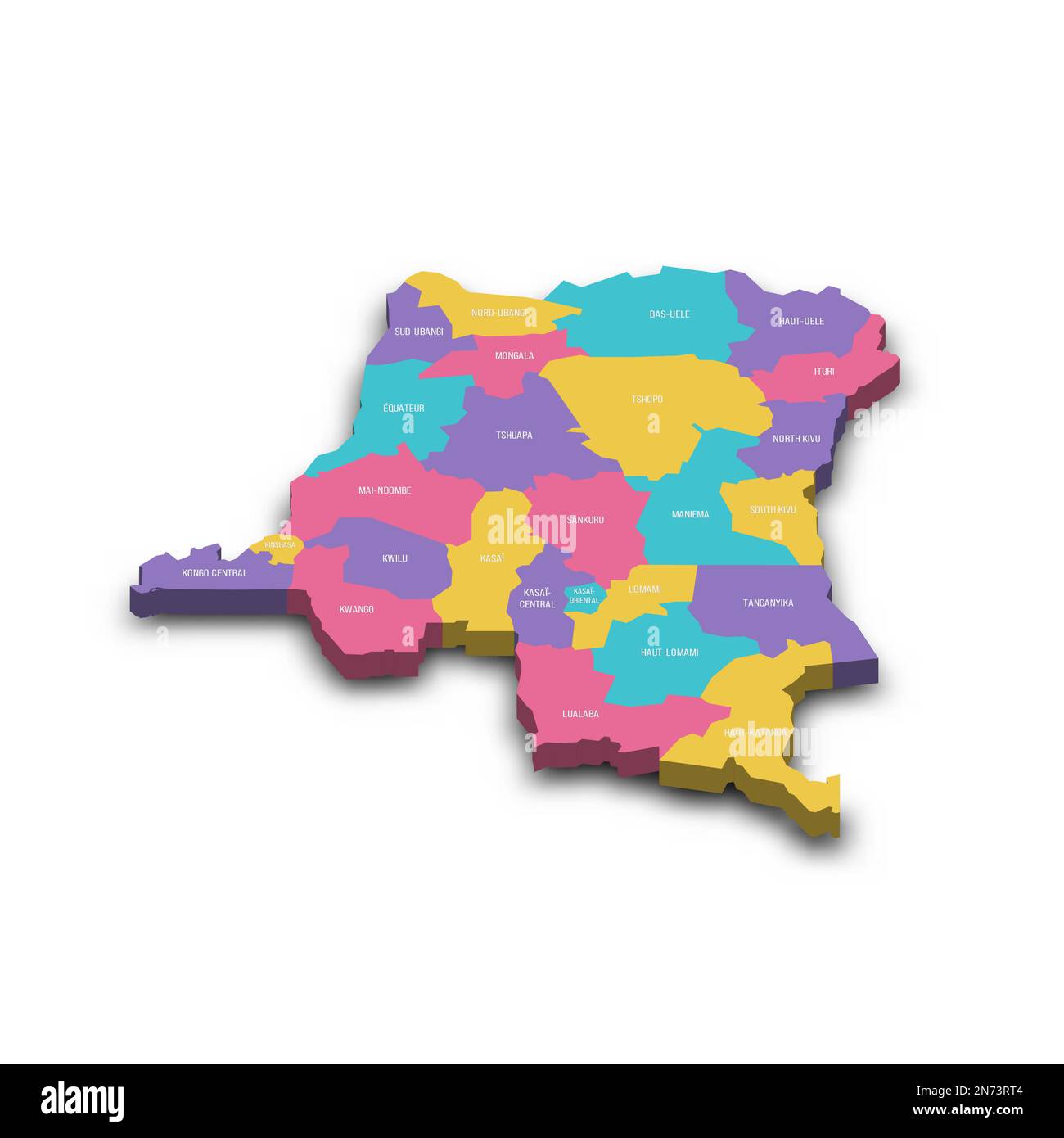 République démocratique du Congo carte politique des divisions ...