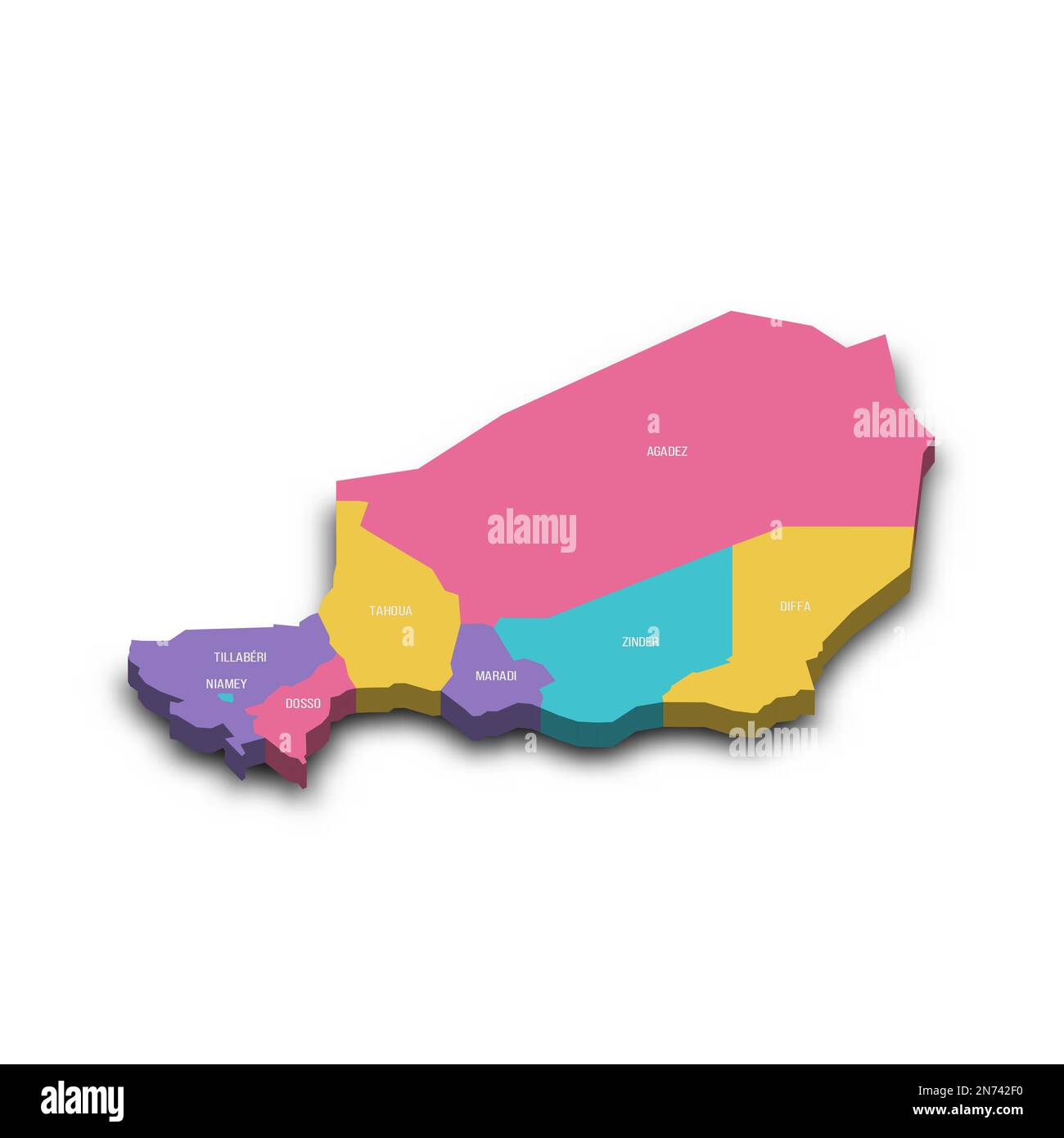 Niger carte politique des divisions administratives - régions et ...