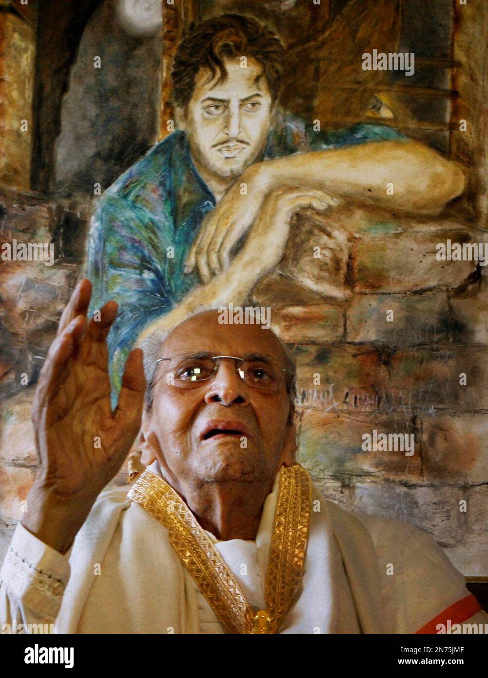 This Friday, May 10, 2013 photo shows Indian Bollywood actor Pran after ...