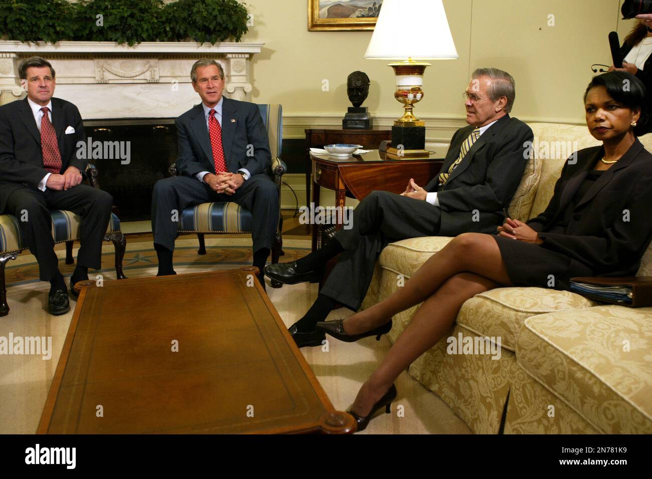 Defense Secretary Donald Rumsfeld, second right, and National Security ...