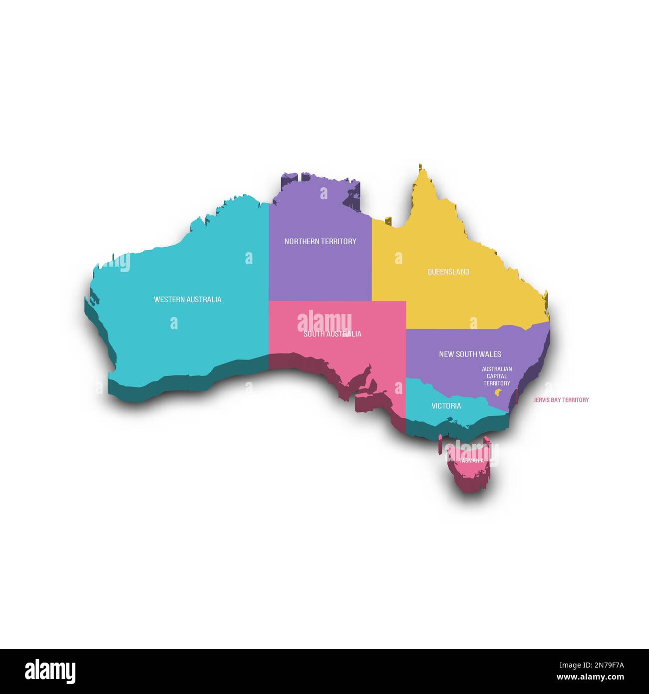 Australie carte politique des divisions administratives - États et ...