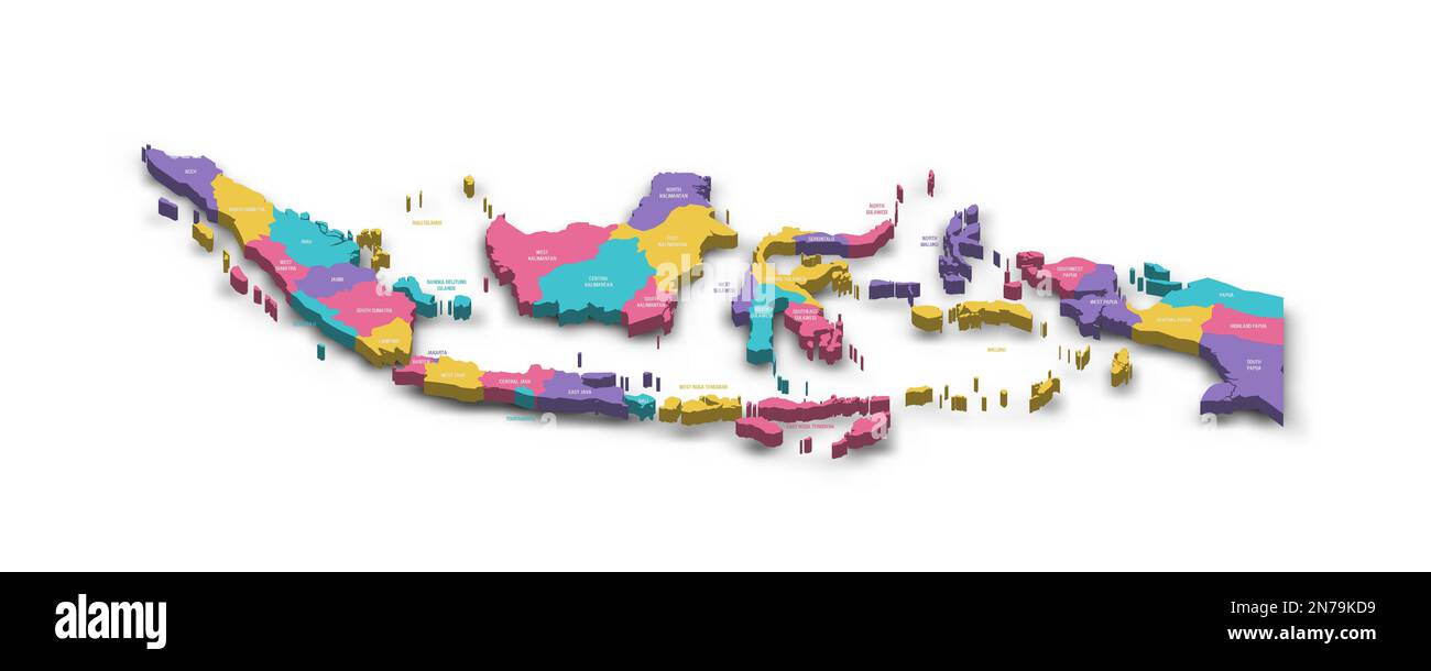 Indonésie carte politique des divisions administratives - provinces et ...
