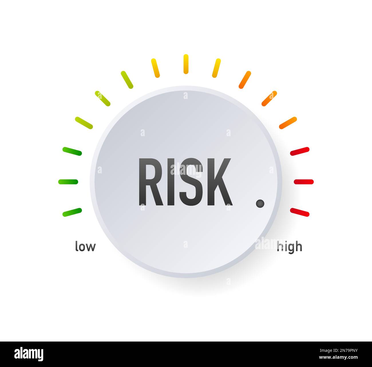 Indicateur de vitesse de risque. Icône de jauge de risque. Compteur à ...