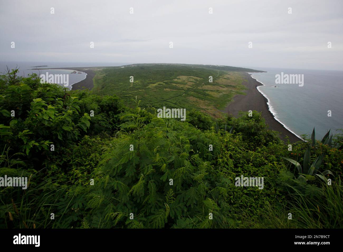 Iwo Jima is seen from the summit of Mt. Suribachi, Japan, Friday, June ...