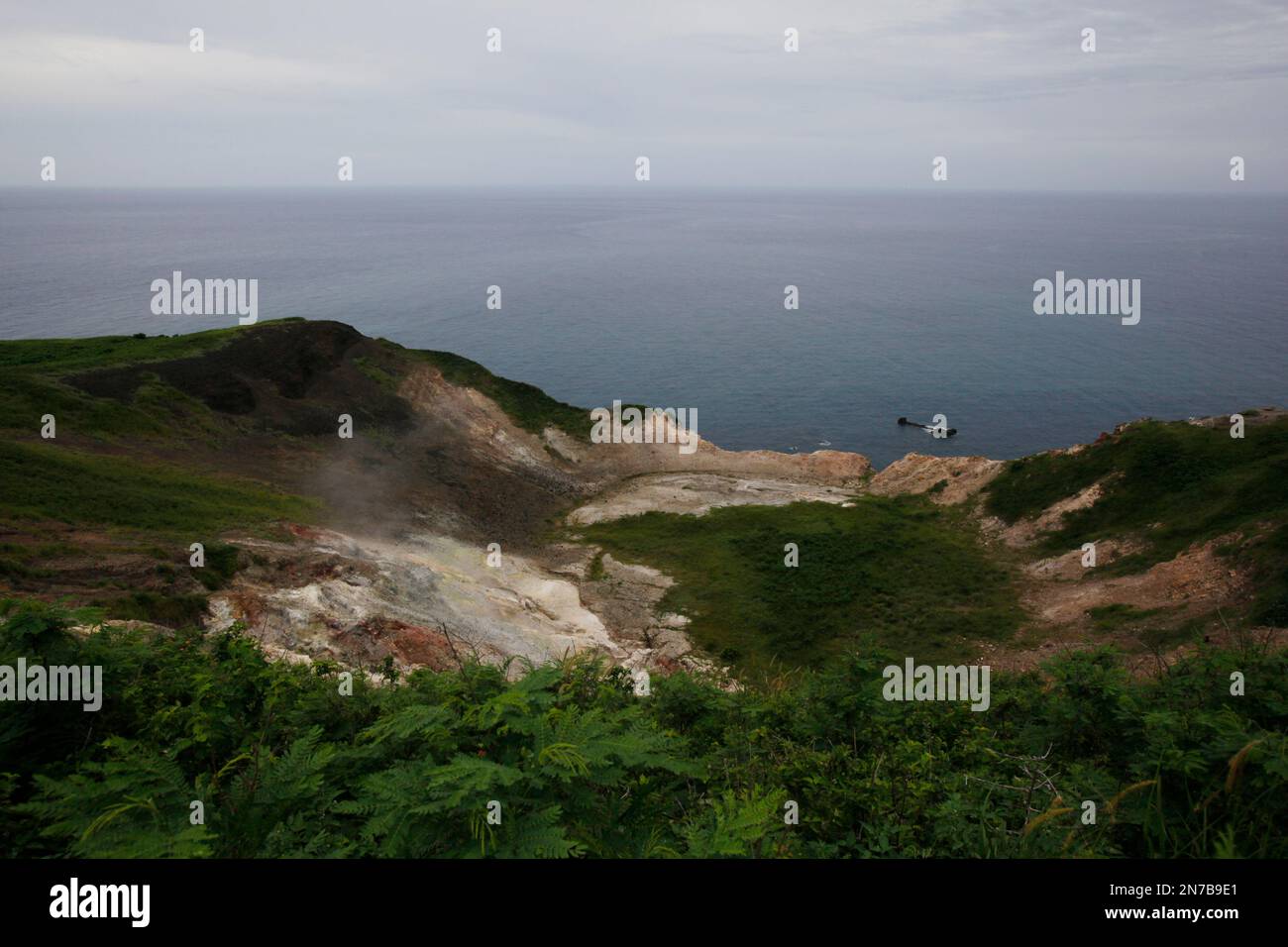 The crater of Mt. Suribachi, is seen on Iwo Jima, Japan, Friday, June 7 ...