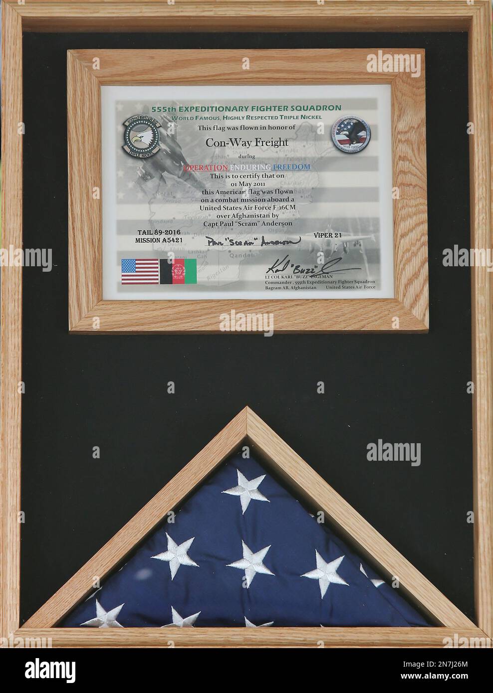 Brian McCleskey staff sergeant, U.S. Army Reserve presented this flag ...