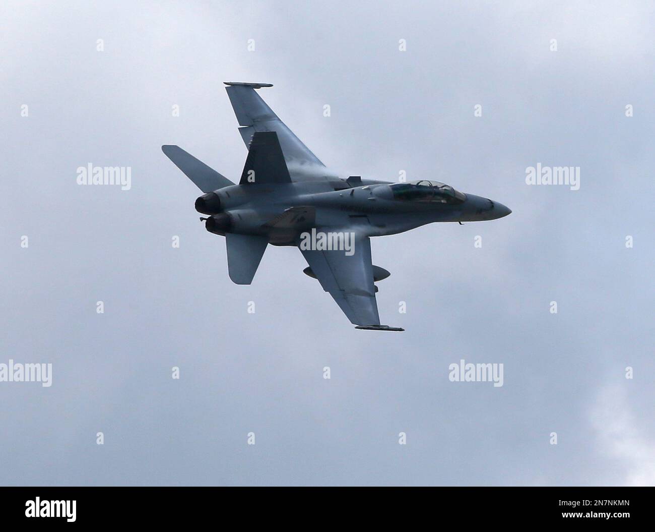 A U.S. Marine F/A-18 Hornet jet flies low pass during Philippines-US ...