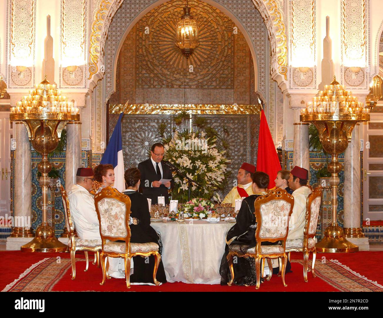 French President Francois Hollande delivers a speech before the state ...