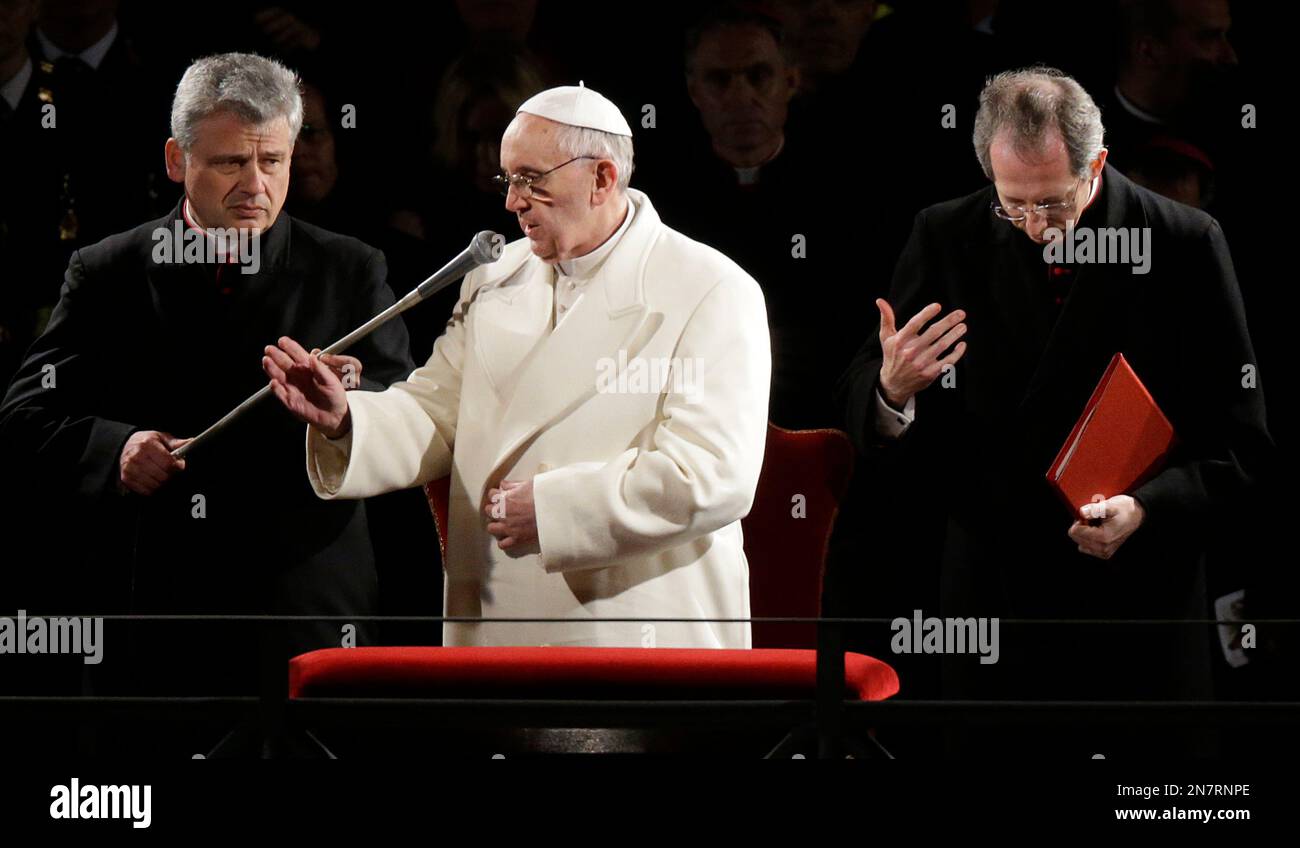 Pope Francis delivers his blessing at the end of the Via Crucis (Way of ...