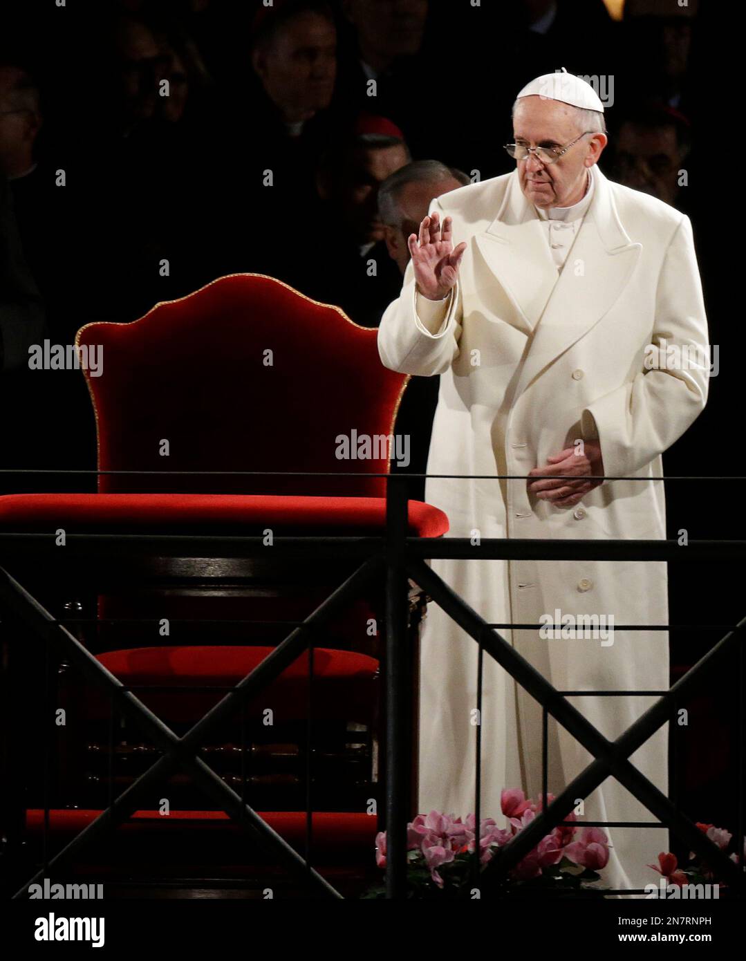 Pope Francis delivers his blessing at the end of the Via Crucis (Way of ...