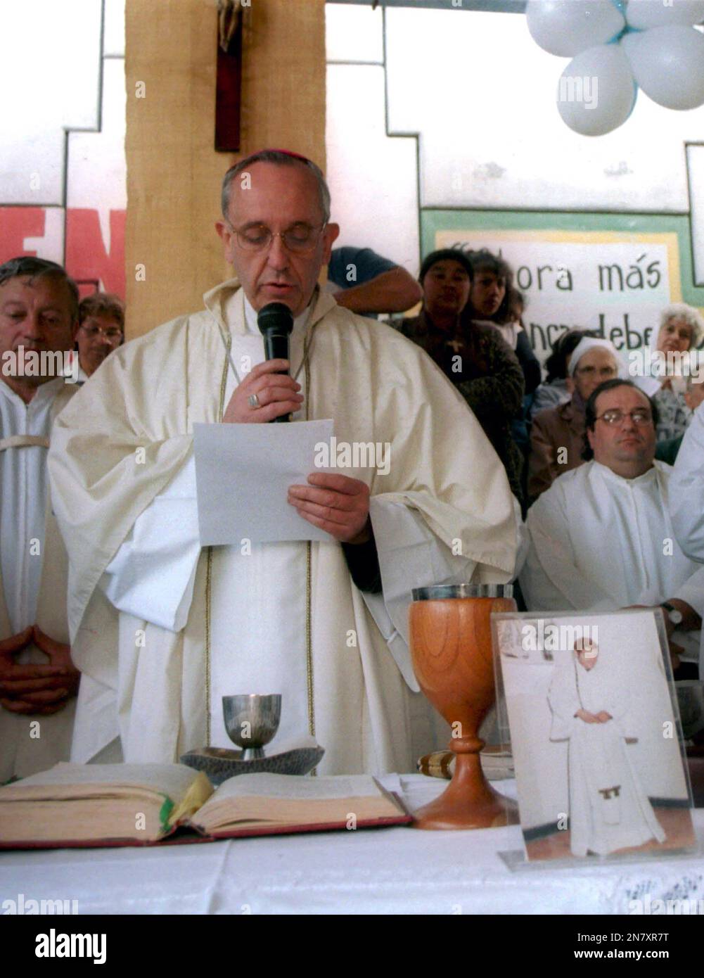 In this 2000 photo, Argentina's Archbishop Jorge Mario Bergoglio speaks ...