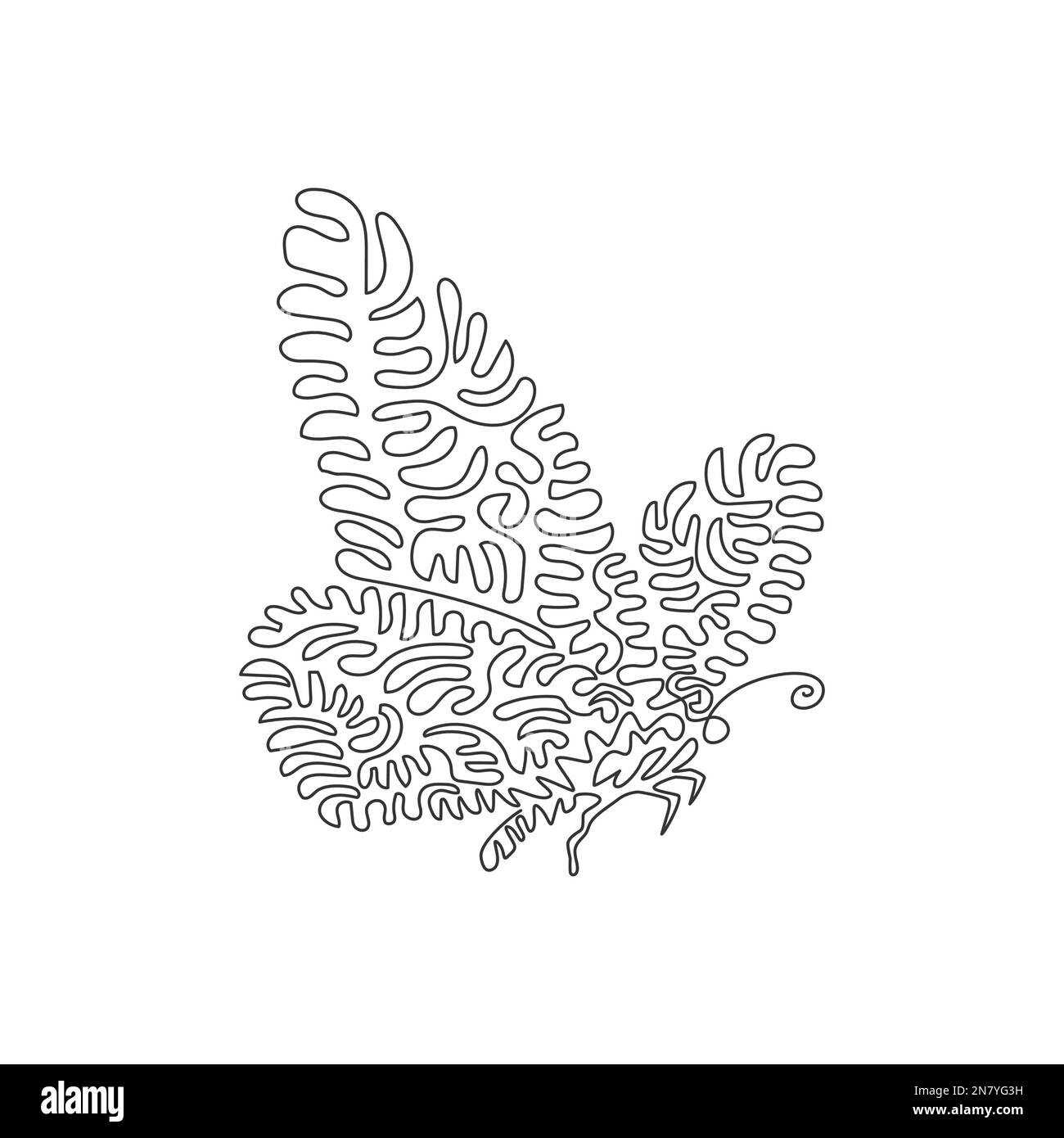 Simple tourbillon ligne continue dessin de papillon adorable art ...