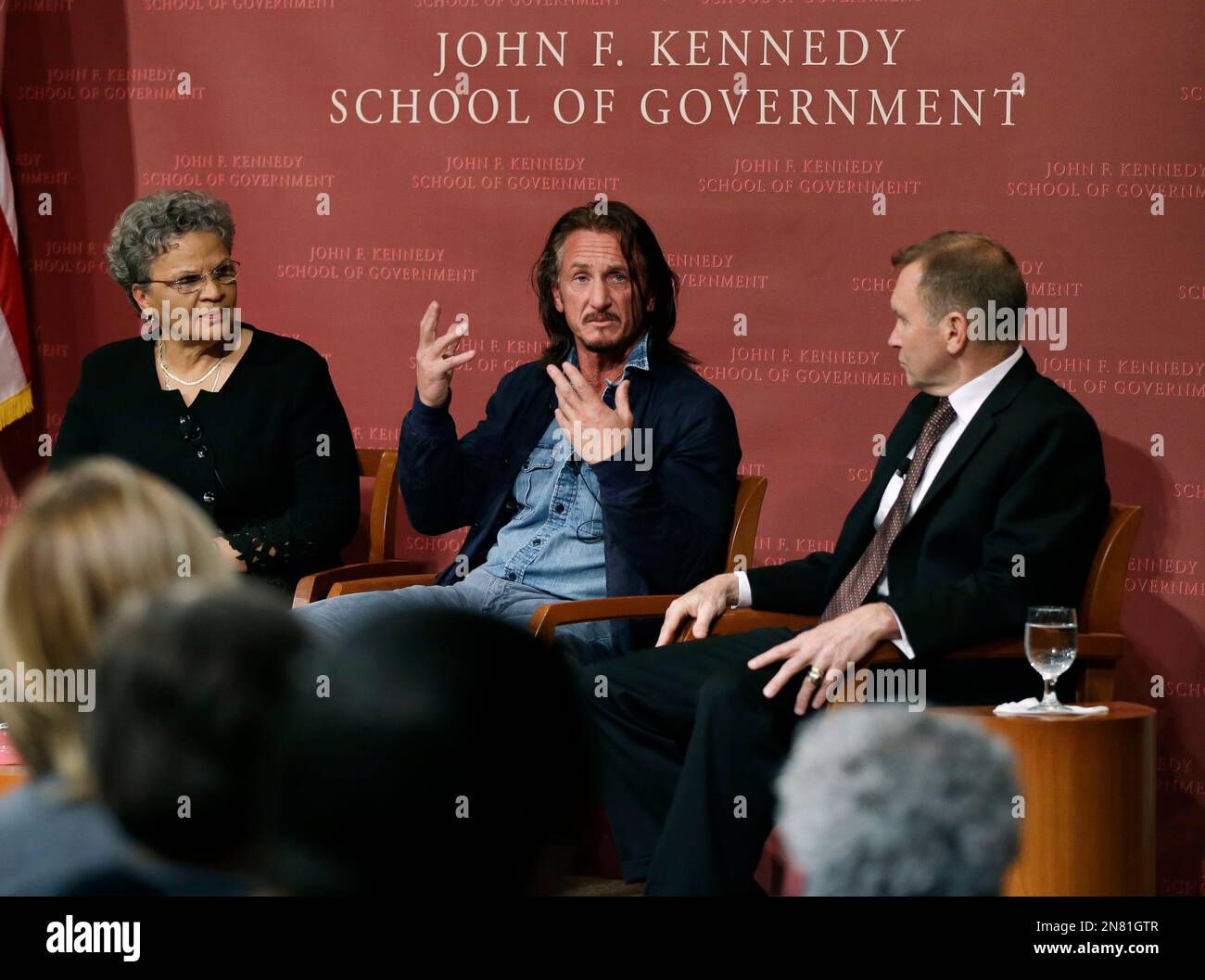 Actor-director Sean Penn speaks as the former prime minister of Haiti ...