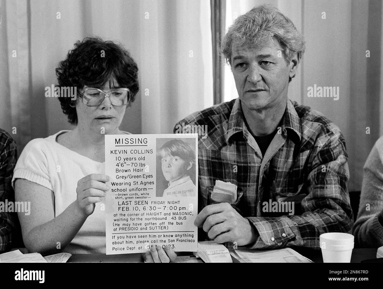 FILE - In this March 2, 1984 file photo, Ann and David Collins hold up ...